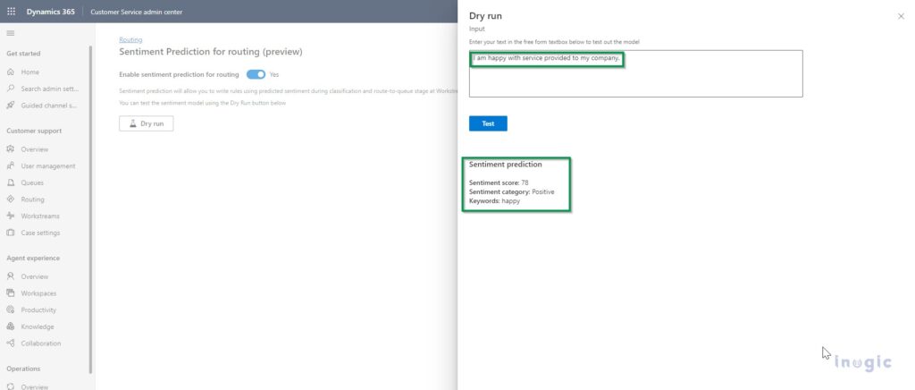 Utilize a model for work classification based on sentiment prediction in Dynamics 365 ...