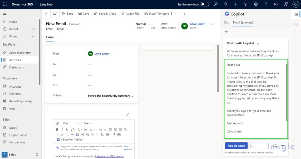 Compose or Reply to Emails using Copilot - Microsoft Dynamics 365 CRM ...
