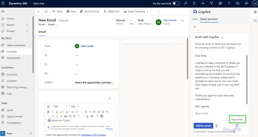 Compose or Reply to Emails using Copilot - Microsoft Dynamics 365 CRM Tips and Tricks