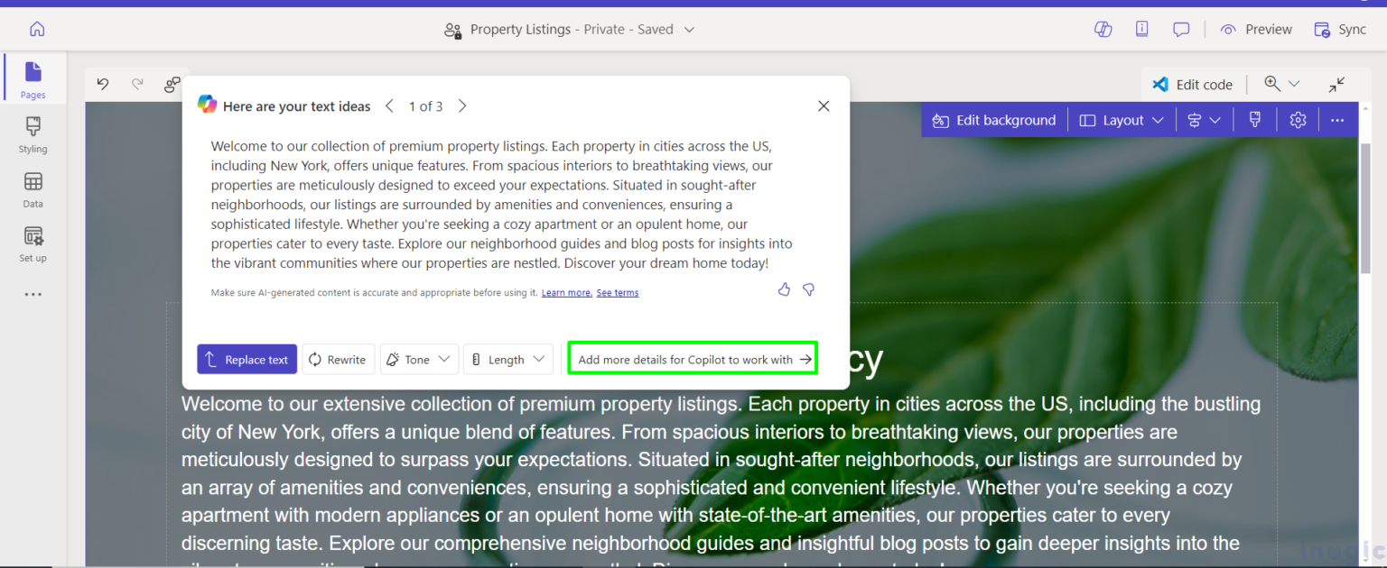 Utilizing Copilot For Ai Generated Text In Power Pages Microsoft Dynamics 365 Crm Tips And Tricks