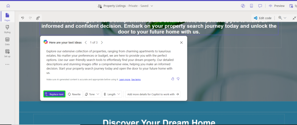 Utilizing Copilot For Ai Generated Text In Power Pages Microsoft Dynamics 365 Crm Tips And Tricks