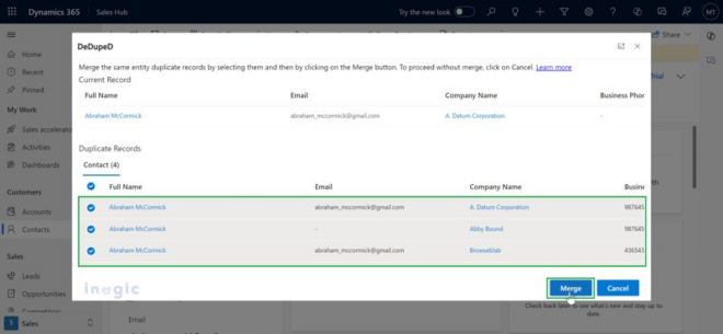Maximize Dynamics 365 CRM Data Quality with New Features of Inogic’s de-duplicate App ...
