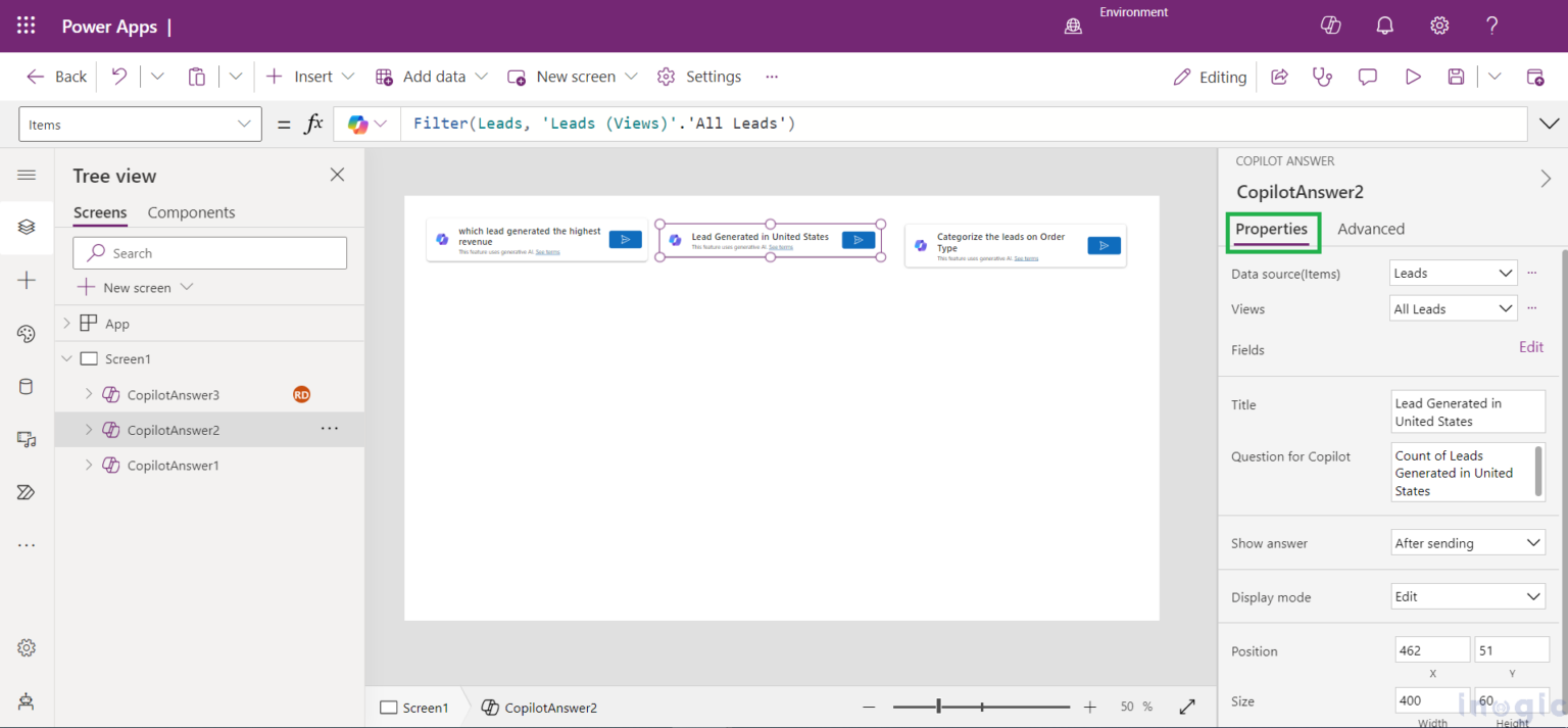 Use Copilot Answer AI Control in Canvas App to Get Business Insights - Microsoft Dynamics 365 ...