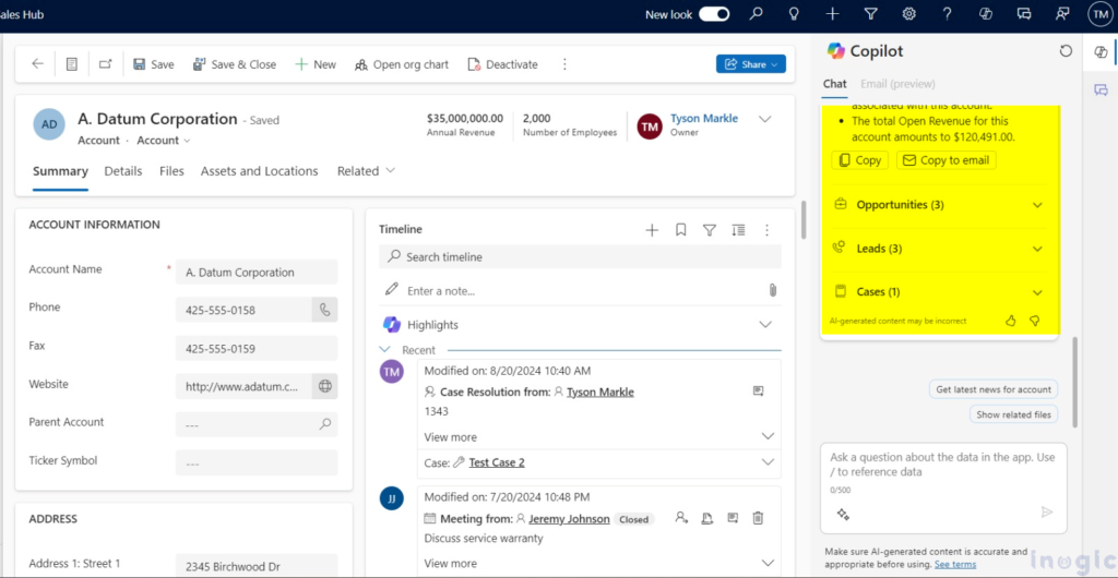 Get AI Generated 360-Degree View of Account Summary in Dynamics 365 ...