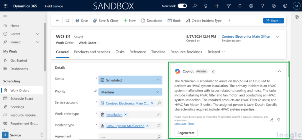 Generate Work Order Summary with Copilot in Dynamics 365 Field Service (Part I) - Microsoft ...