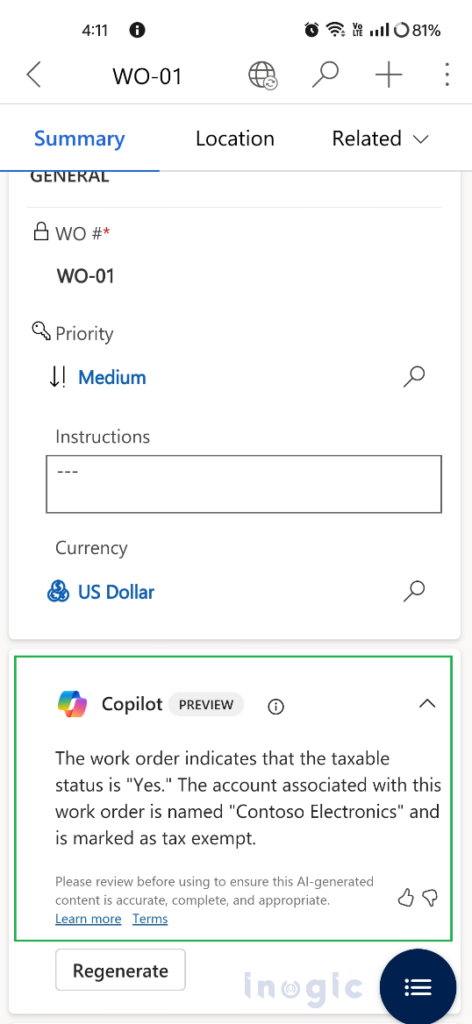 Generate Summary with Copilot in Dynamics 365 Field Service Mobile App (Part II) - Microsoft ...