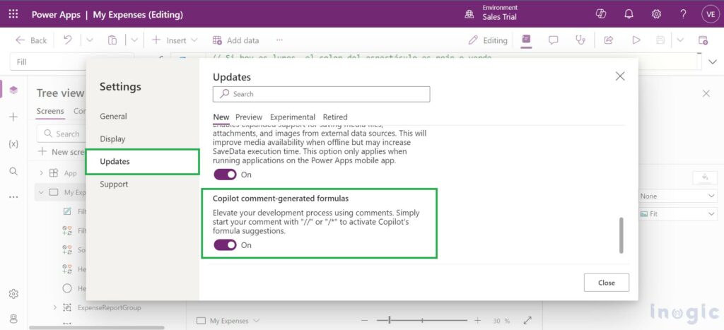 Generating Power Fx Formulas with Multi-Language Comment Support in Power Apps Using Copilot ...