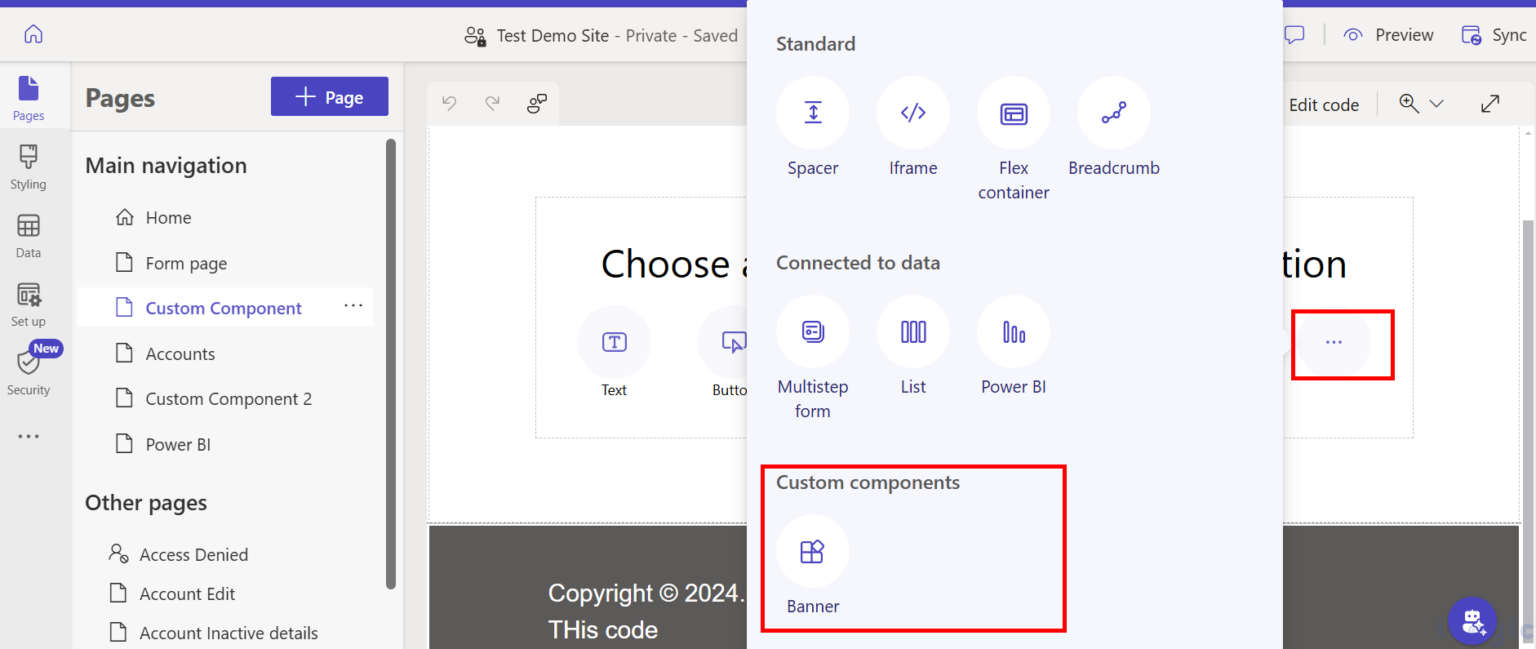 Add a Custom Component (Preview) in the Power Pages Portal - Microsoft ...