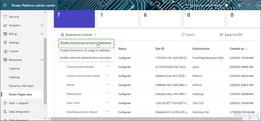 Use Governance Controls to Disable Anonymous Access in Power Pages ...