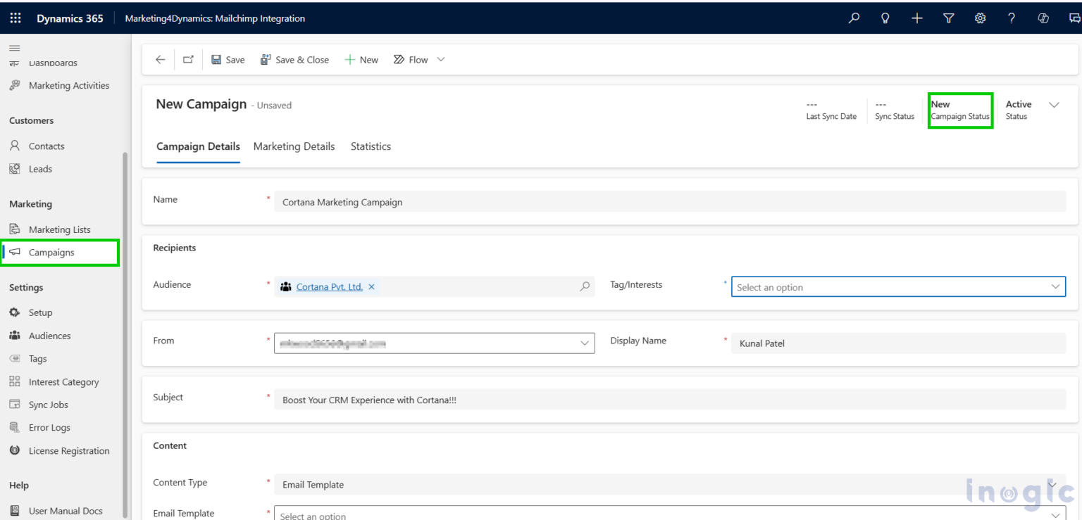 How to Create Mailchimp Email Campaigns Directly from Dynamics 365 CRM! - Microsoft Dynamics 365 ...