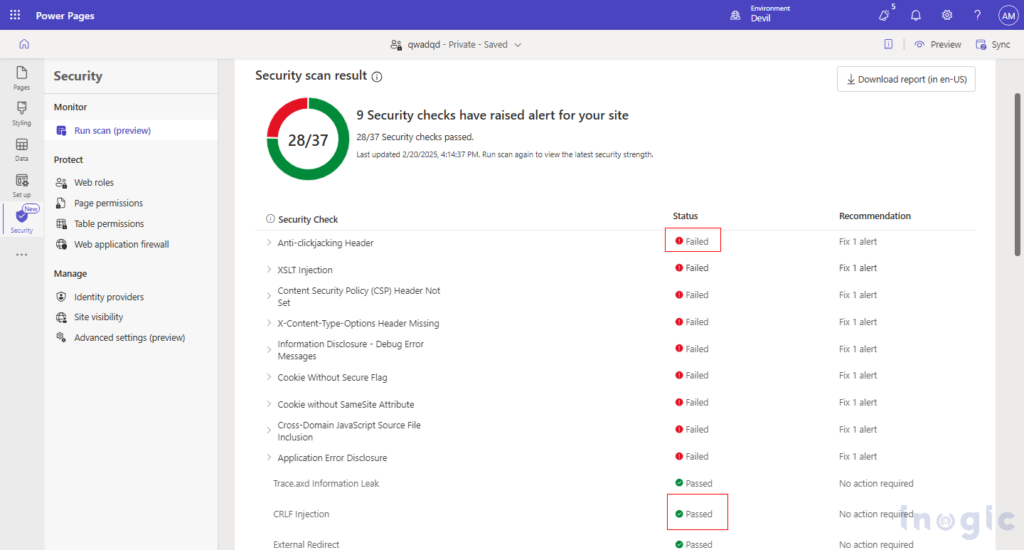 Power Pages Portal Security Scan Feature In Dynamics 365 Microsoft Dynamics 365 Crm Tips And