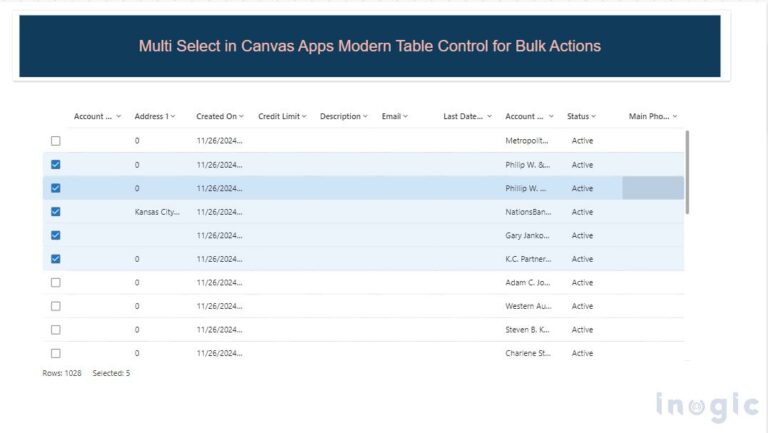 Multi Select in Table Control for Bulk Actions within Power Apps ...