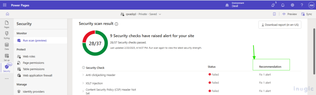 Power Pages Portal Security Scan Feature In Dynamics 365 Microsoft Dynamics 365 Crm Tips And