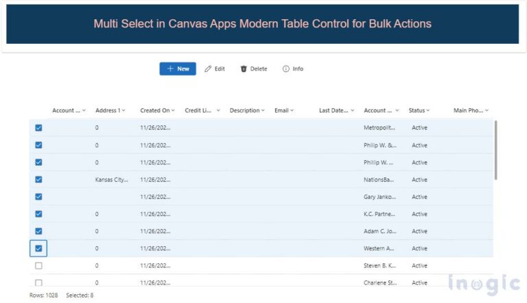 Multi Select in Table Control for Bulk Actions within Power Apps ...