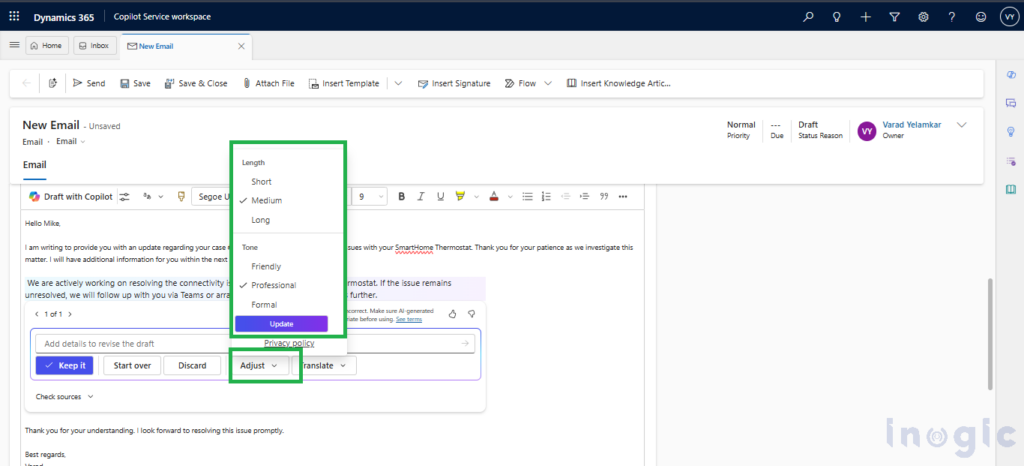 Generate Smart Inline Email Drafts with Copilot in Seconds - Microsoft Dynamics 365 CRM Tips and ...