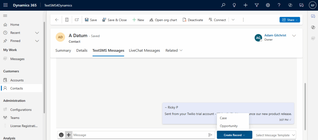 How To Integrate Sms With Microsoft Dynamics 365 Crm Step By Step Guide Power Community