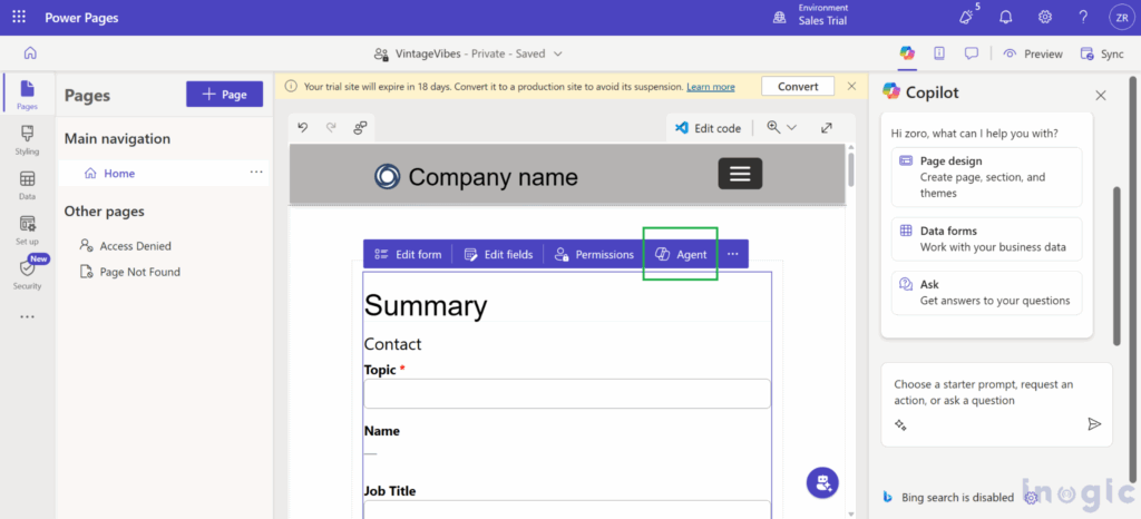 How to Create an AI Agent from a Form in Microsoft Power Pages using ...