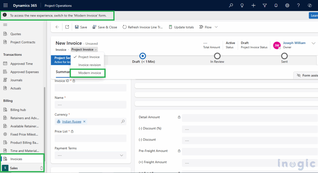 How to Use Modern Invoicing in Project Operations - Microsoft Dynamics ...