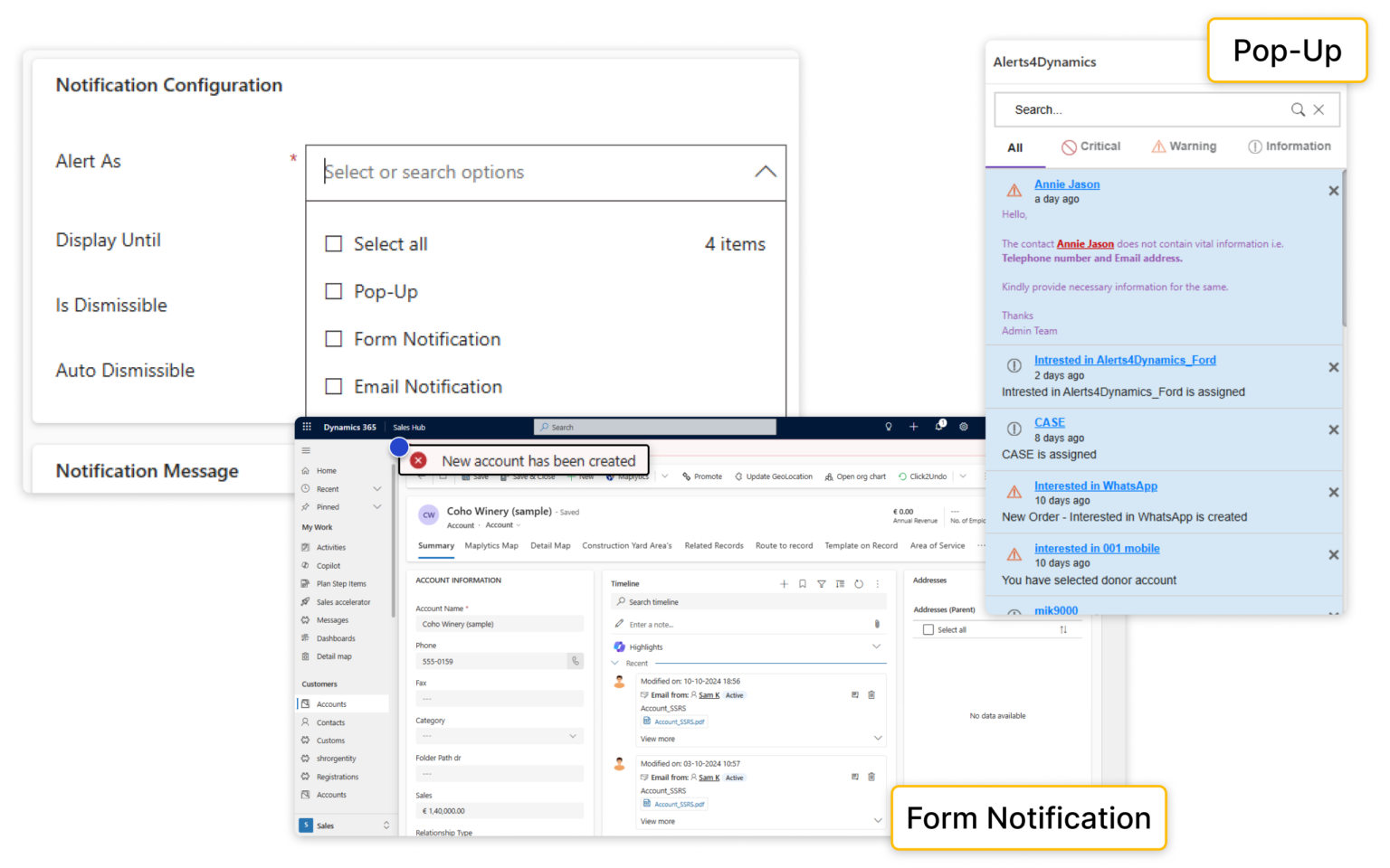 Manage Alerts & Notifications in Dynamics 365 CRM | Alerts4Dynamics