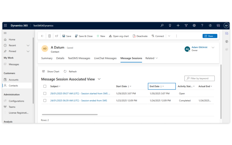 Dynamics 365 CRM Text SMS Integration | TextSMS4Dynamics